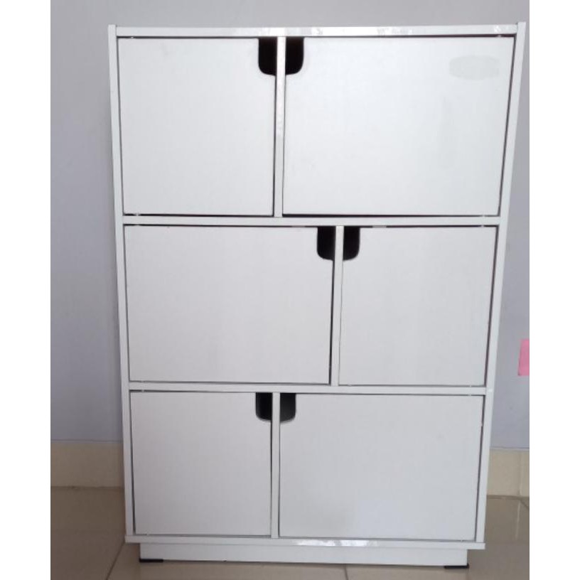 Jual Lemari Kayu Minimalis / Rak Buku Kayu Minimalis - Full Putih ...