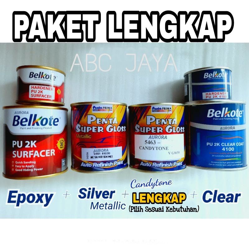 Jual PAKET LENGKAP Cat Belkote Epoxy + Penta Super Gloss Silver 1D4 ...