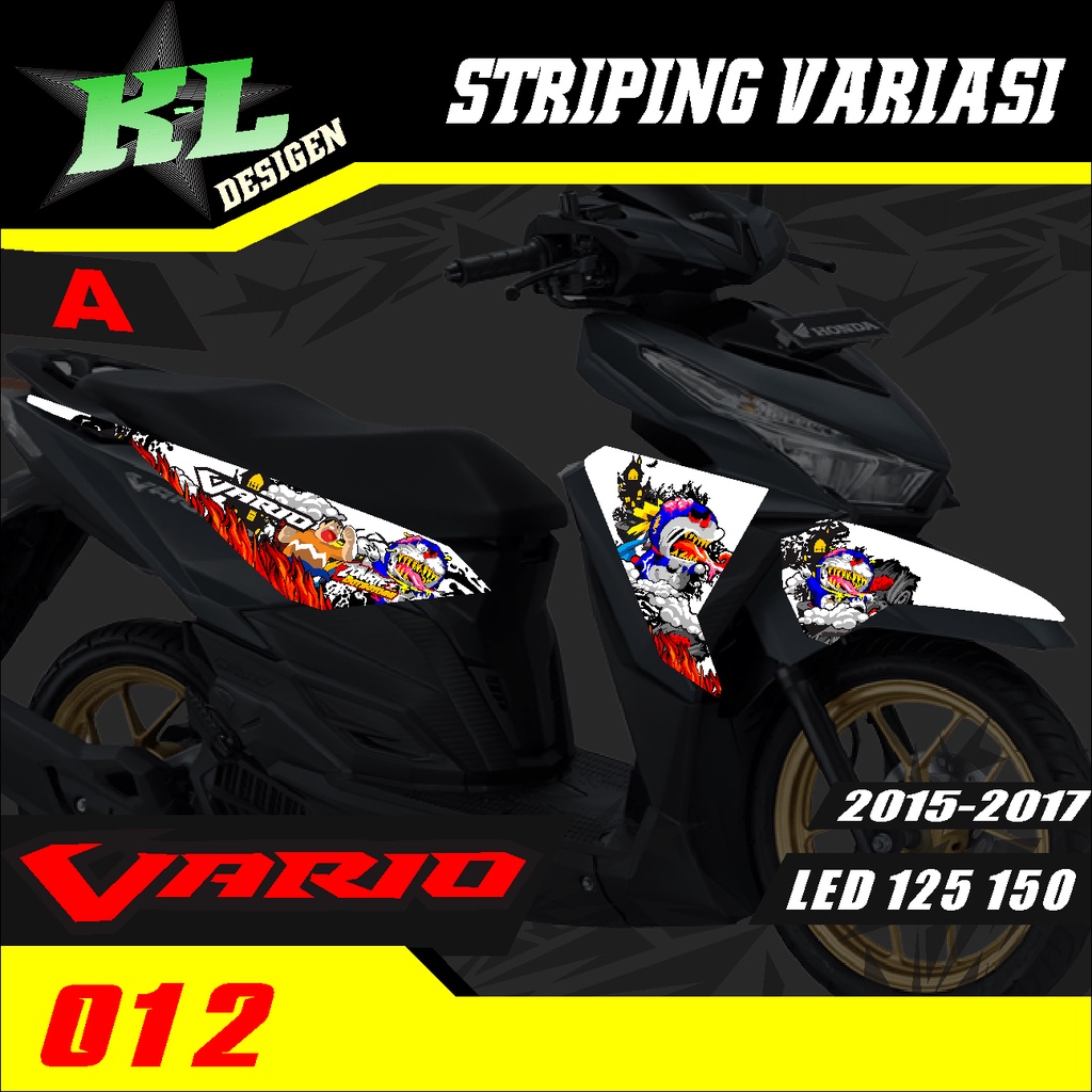 Jual Sticker Striping Stiker Lis Variasi Vario led 125/150 Motif Doraemon Zombi KL-012 | Shopee ...