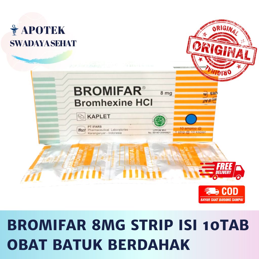 Jual BROMIFAR 8MG STRIP ISI 10 Tablet - Obat Batuk Bromhexin Pengencer ...