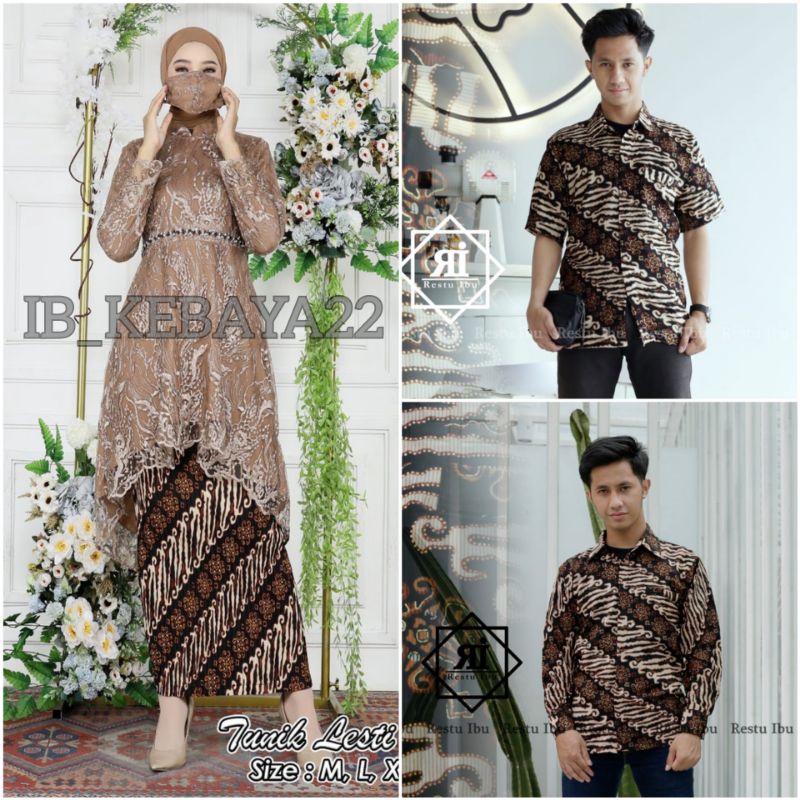 Jual Indah Kebaya22 - Set Couple Kebaya Kondangan Modern Brukat Payet ...