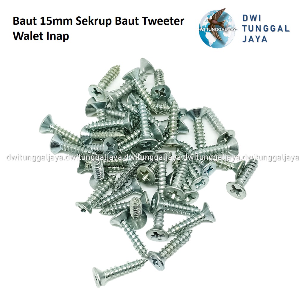 Jual Isi 100 Sekrup Skrup Baut Mur Untuk Tweeter Walet 15mm Tajam ...