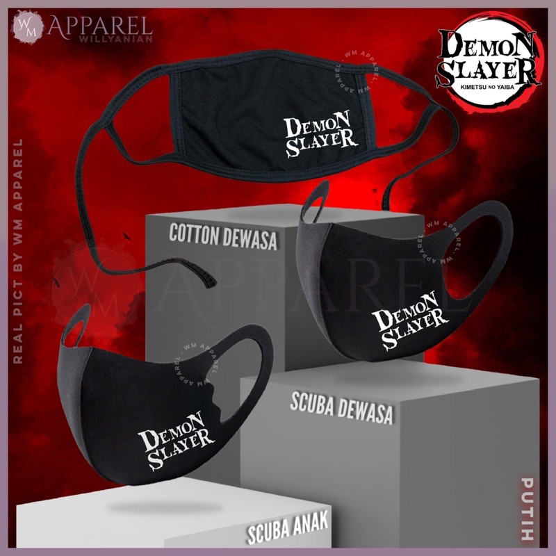 Jual WM APPAREL Masker Kain dan Scuba Demon Slayer anak dan dewasa ...