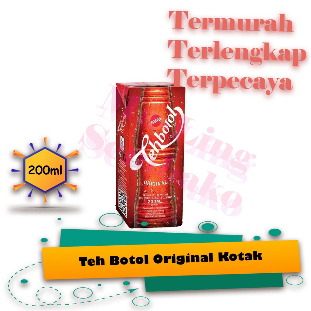 Jual SOSRO TEH BOTOL KOTAK 200ML, Teh Kotak, Minuman, Teh Sosro, Teh Melati, Teh Botol | Shopee ...