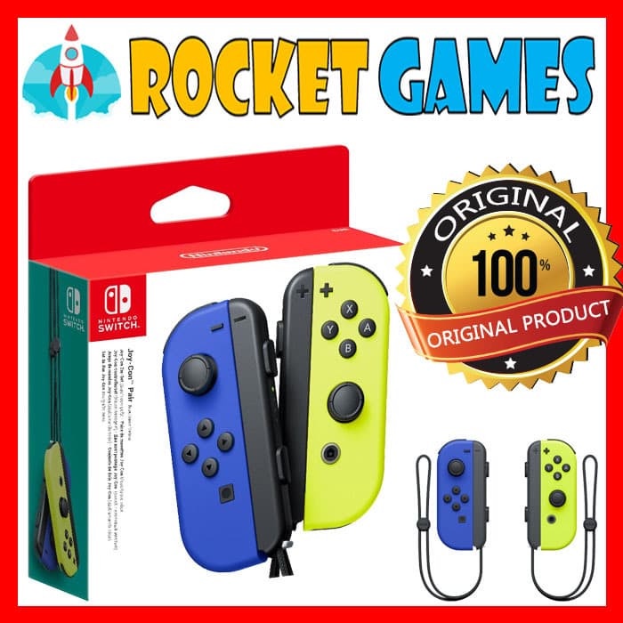 Jual Nintendo Switch Joycon Blue Neon Yellow / Joy Con Blue Neon Yellow ...