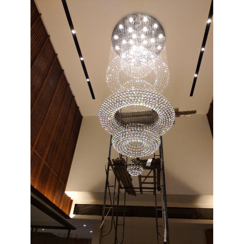 Jual Lampu Kristal Asli Lampu Mewah Lampu Void Lebar 120CM Tinggi 4 ...
