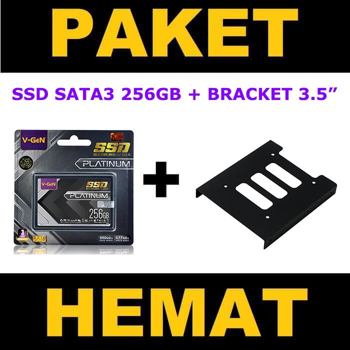 Jual SSD 256GB SATA 3 V-GeN + HDD Bracket 3.5" Inch for PC Breket ...