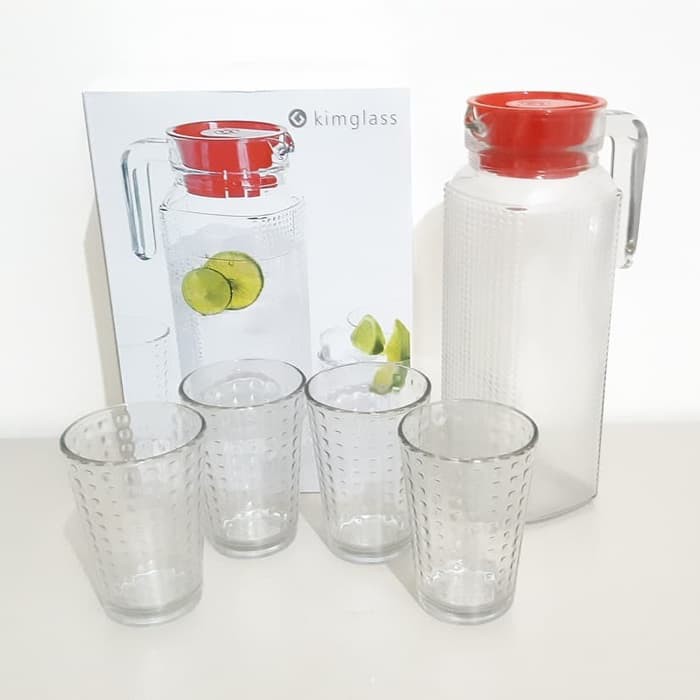 Jual Kimglass Teko Set Kaca Polos - Teko Beranak Beling 1 Pitcher + 4 ...
