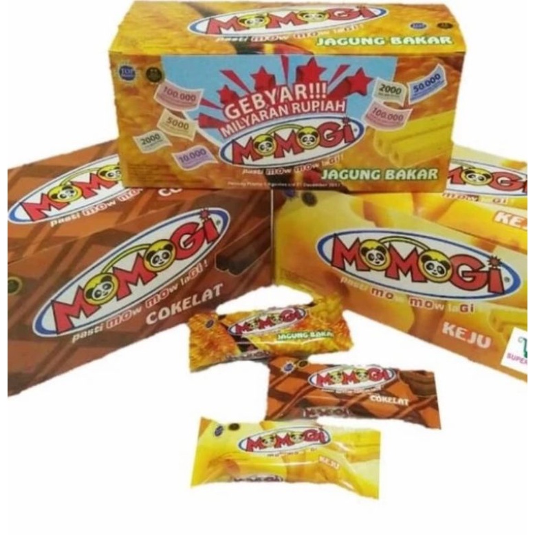 Jual 1 box snack Momogi jagung bakar - keju - coklat | Shopee Indonesia