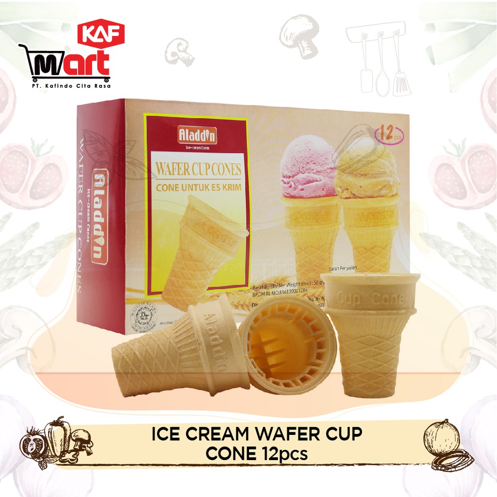 Jual Aladdin Ice Cream Wafer Cup Cone 12 Pcs | Shopee Indonesia