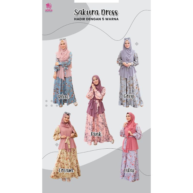 Jual sakura dress syar'i original by Adzkia hijab | Shopee Indonesia