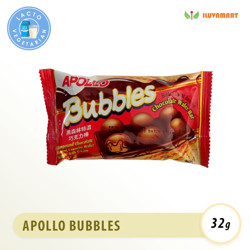 Jual Apollo Bubbles Choco Wafer Bar 32gr Coklat Wafer Kemasan ...