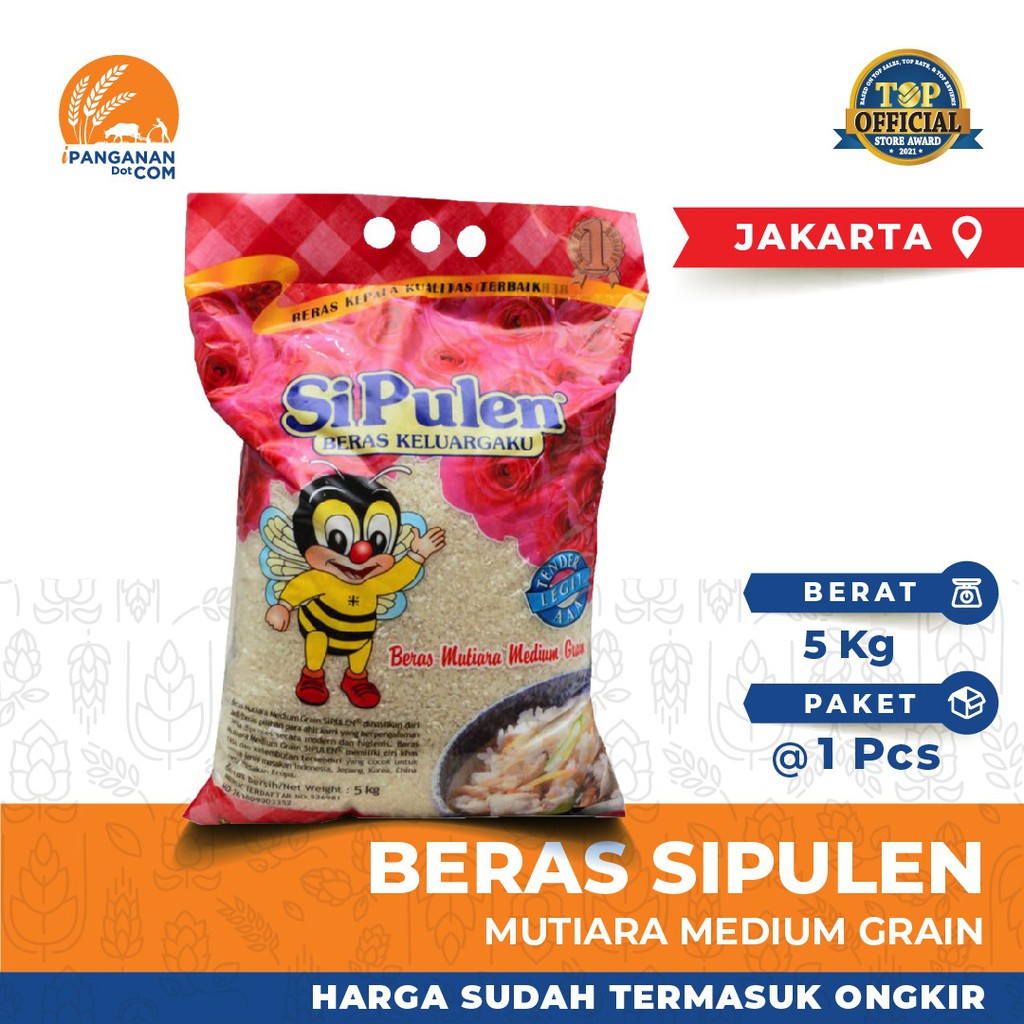Jual Beras SiPulen Mutiara Medium Grain 5KG (Harga + Ongkir) | Shopee ...
