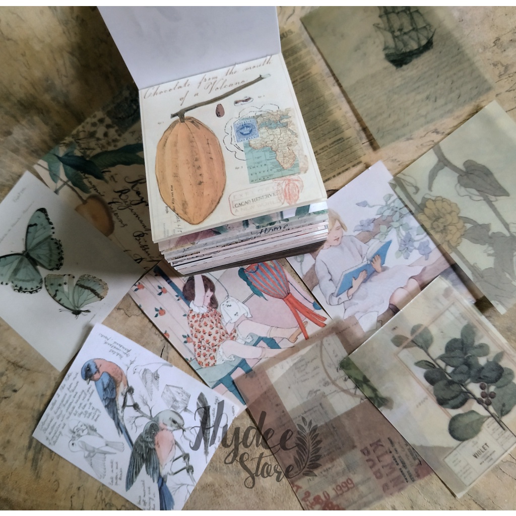Jual 10 lembar deco paper butter paper for journaling scrapbook bujo ...