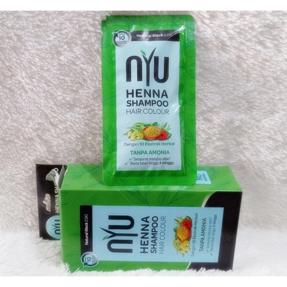 Jual NYU Henna Shampoo / shampo Hair Color / cat rambut TANPA AMONIA 20 ...