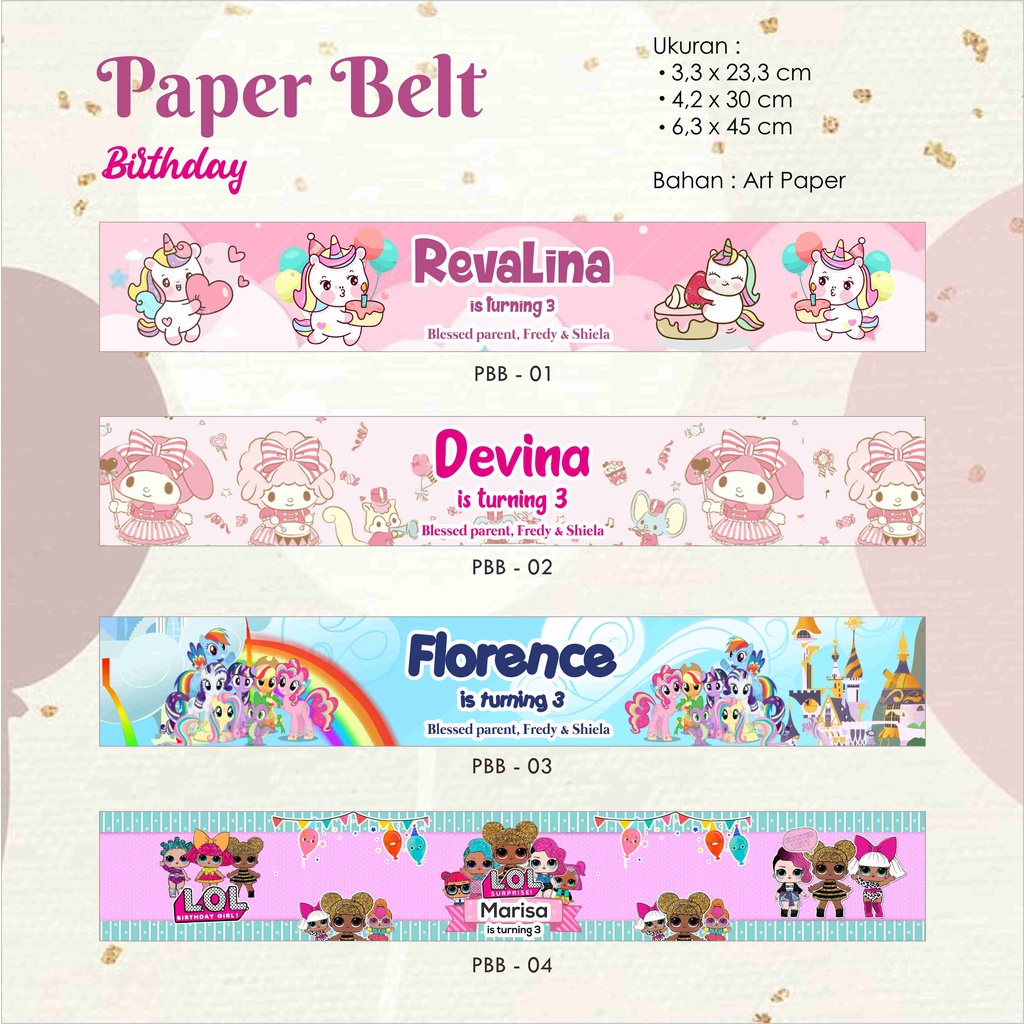 Jual Paper Belt Birthday / Ulang tahun / Ultah / Bday Label box ...