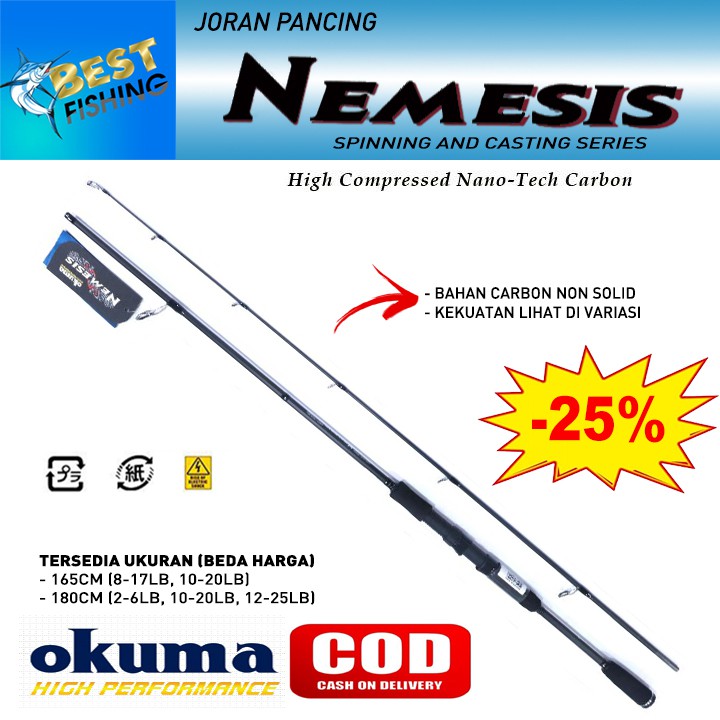 Jual JORAN PANCING OKUMA NEMESIS SPINNING DAN CASTING | Shopee Indonesia