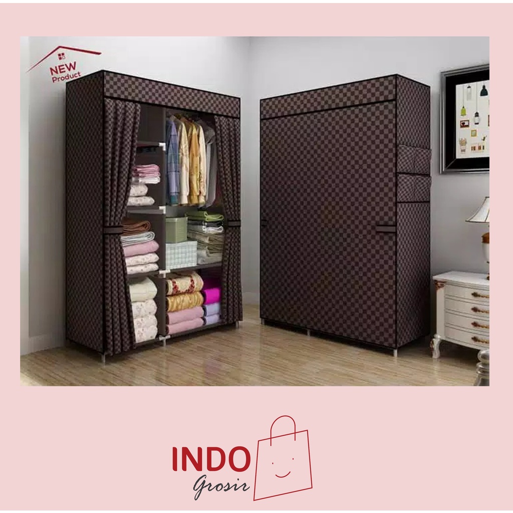 Jual IG - Lemari Pakaian Multifungsi 2 Sekat | Lemari Baju Portable ...