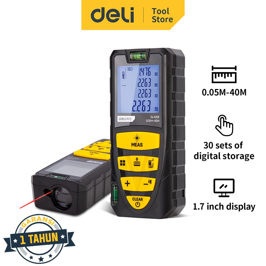 Jual Deli Laser Rangefinders/Meteran Laser Digital 40/60/80/100 m ...