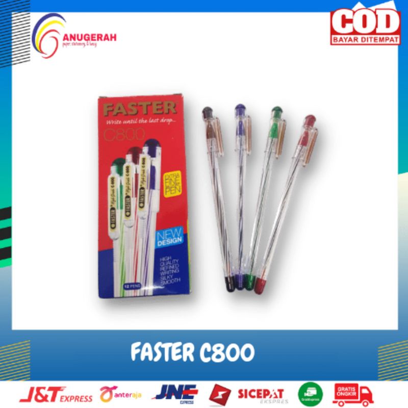 Jual FASTER C800 BALLPOINT HITAM (LSN) | Shopee Indonesia