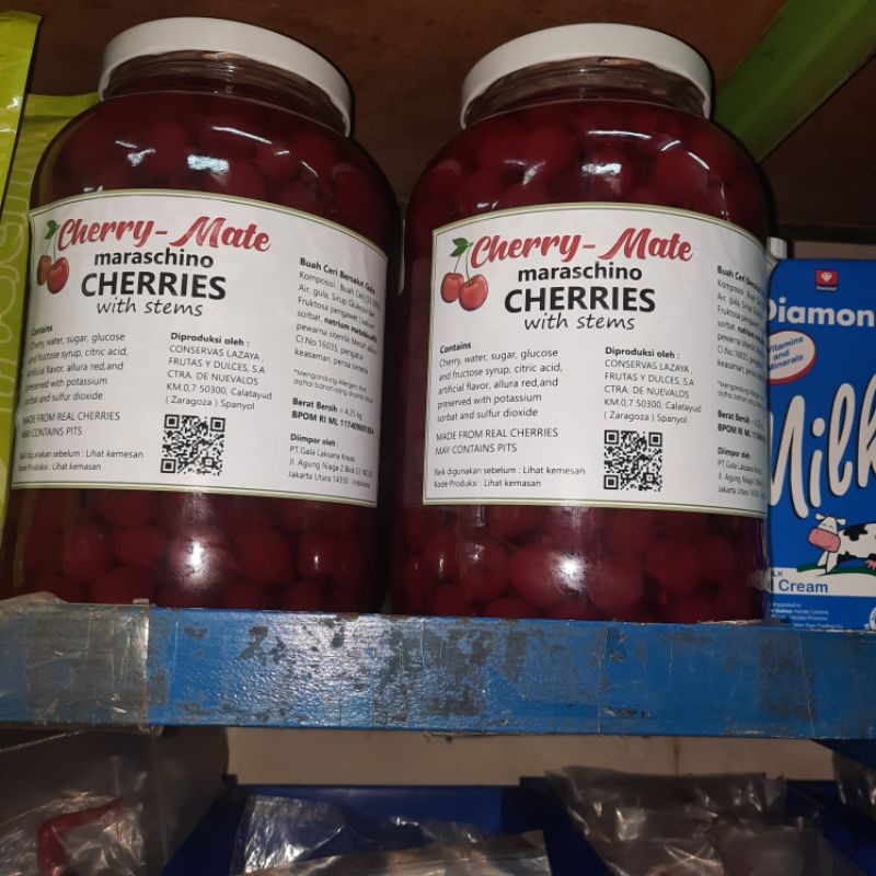 Jual Cherry merah tangkai "Maraschino" 4.25kg/pail (KHUSUS GRAB/GOJEK ...
