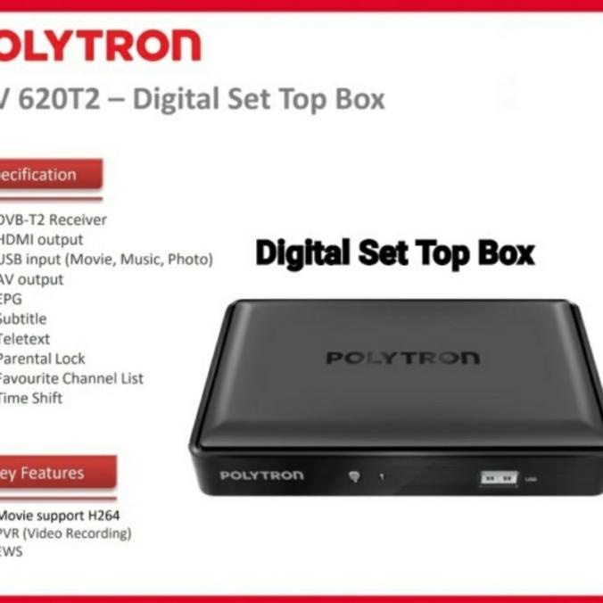 Jual Polytron PDV-600 Set Top Box DVB T2 Receiver TV Digital | Shopee ...