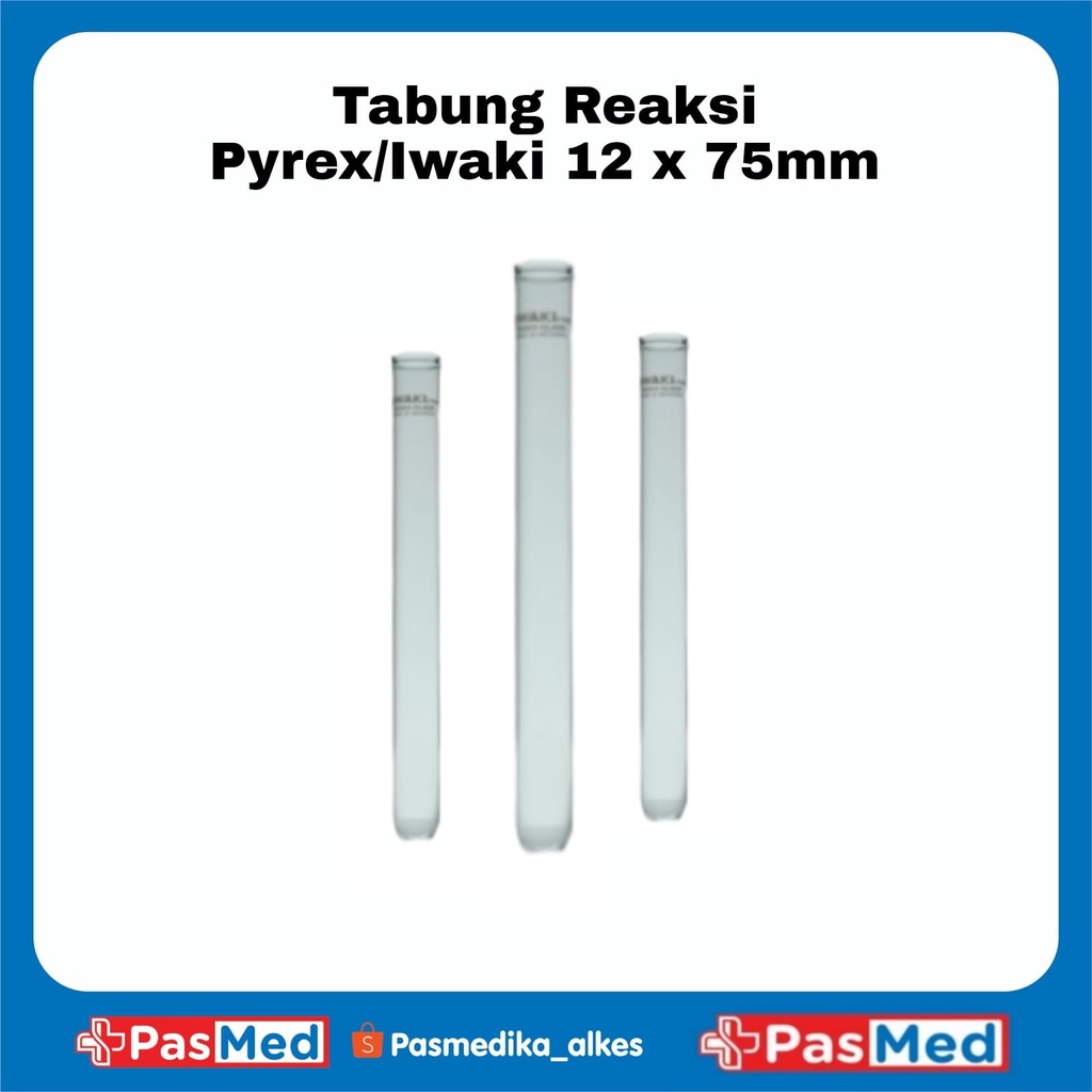 Jual PASMED | PYREX/IWAKI Tabung Reaksi 12 x 75mm (5ml) | Shopee Indonesia