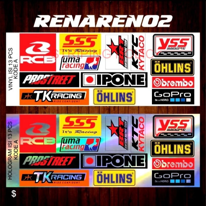 Jual STIKER PACK ISI 13 PCS SPONSOR RACING | Shopee Indonesia