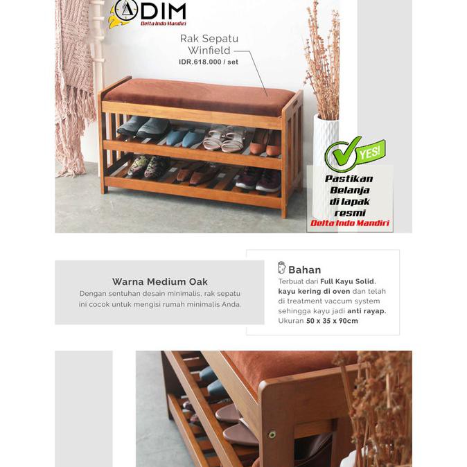Jual Terbatas - Rak Sepatu Sendal Dengan Tempat Duduk Serbaguna Kayu ...
