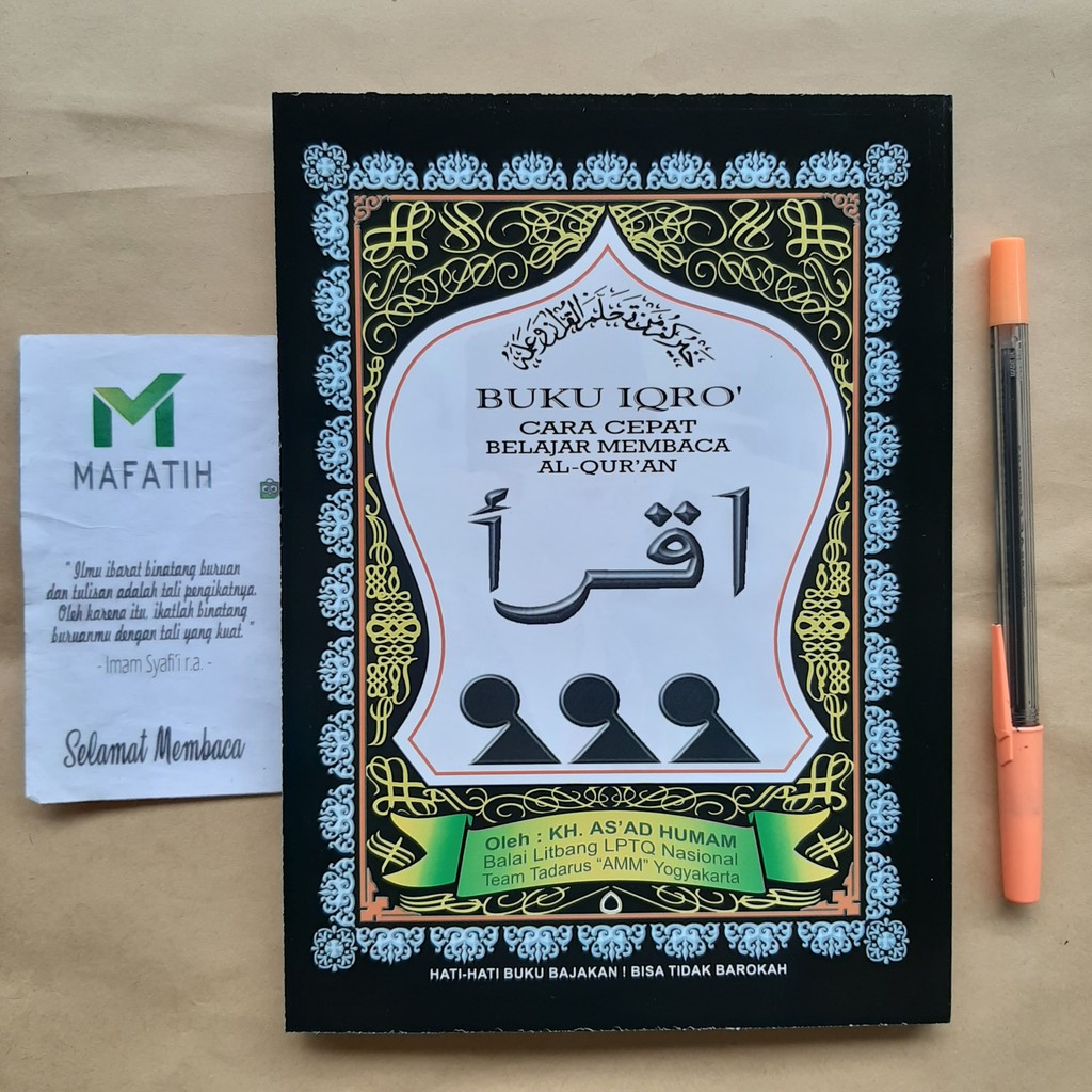 Jual Buku Iqro' bendel BESAR buram 14x21 cm cover HITAM Jilid 1-6 ...