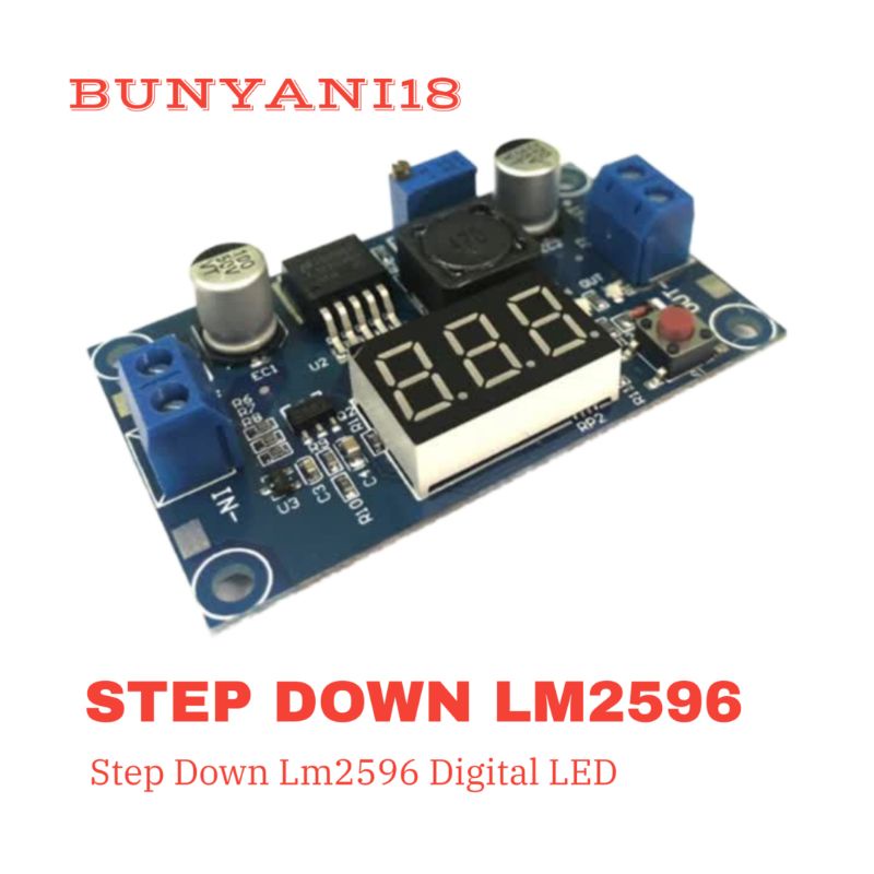 Jual Step Down Power Supply Module Adjustable LM2596 LED DC to DC Modul ...
