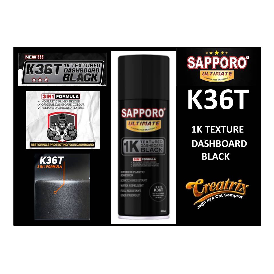 Jual SAPPORO ULTIMATE K36T DASBOARD BLACK TEXTURE 1K 400 ML | Shopee Indonesia