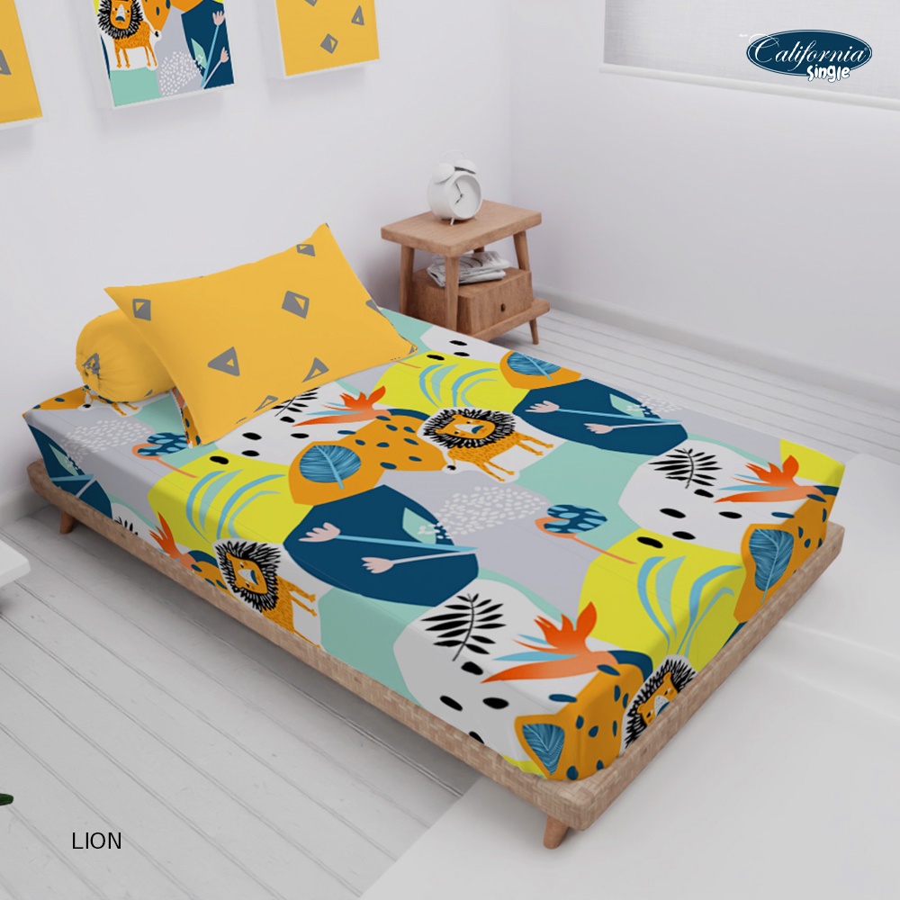 Jual CALIFORNIA Sprei Single Full Fitted 120x200 Lion | Shopee Indonesia
