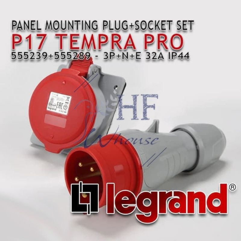 Jual Legrand Set Panel Mounting + Plug 32A 3P+E+N 5Pin IP44 (555289 ...