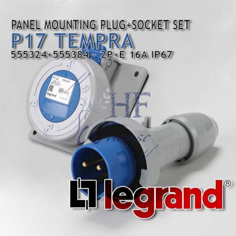 Jual Legrand Set Panel Mounting + Plug 16A 2P+E 3Pin IP67 | Shopee ...