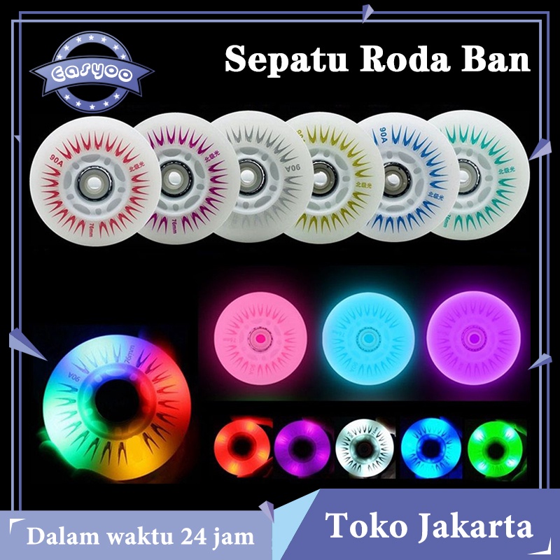 Jual Roda Sepatu Roda Karet Led Roller Skating Wheels Ban Sepatu Roda ...