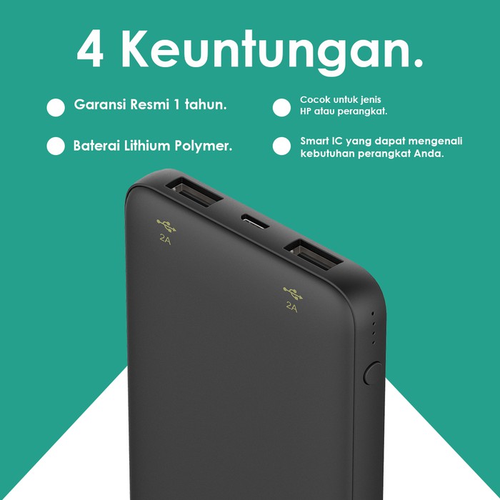 Jual Onix Powerbank Boston -Real 10000mAh Dual Output USB & Micro Input ...