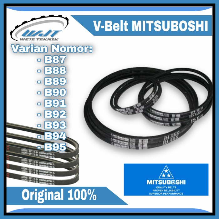 Jual V-Belt Vanbelt Fanbel MITSUBOSHI B87 B88 B89 B90 B91 B92 B93 B94 B95 | Shopee Indonesia