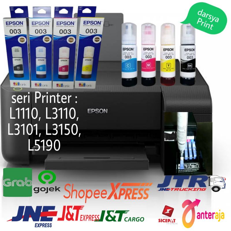 Jual Tinta Refill T003 for L1110/L3100/L3101/L3110/L3150/L5190 | Shopee Indonesia