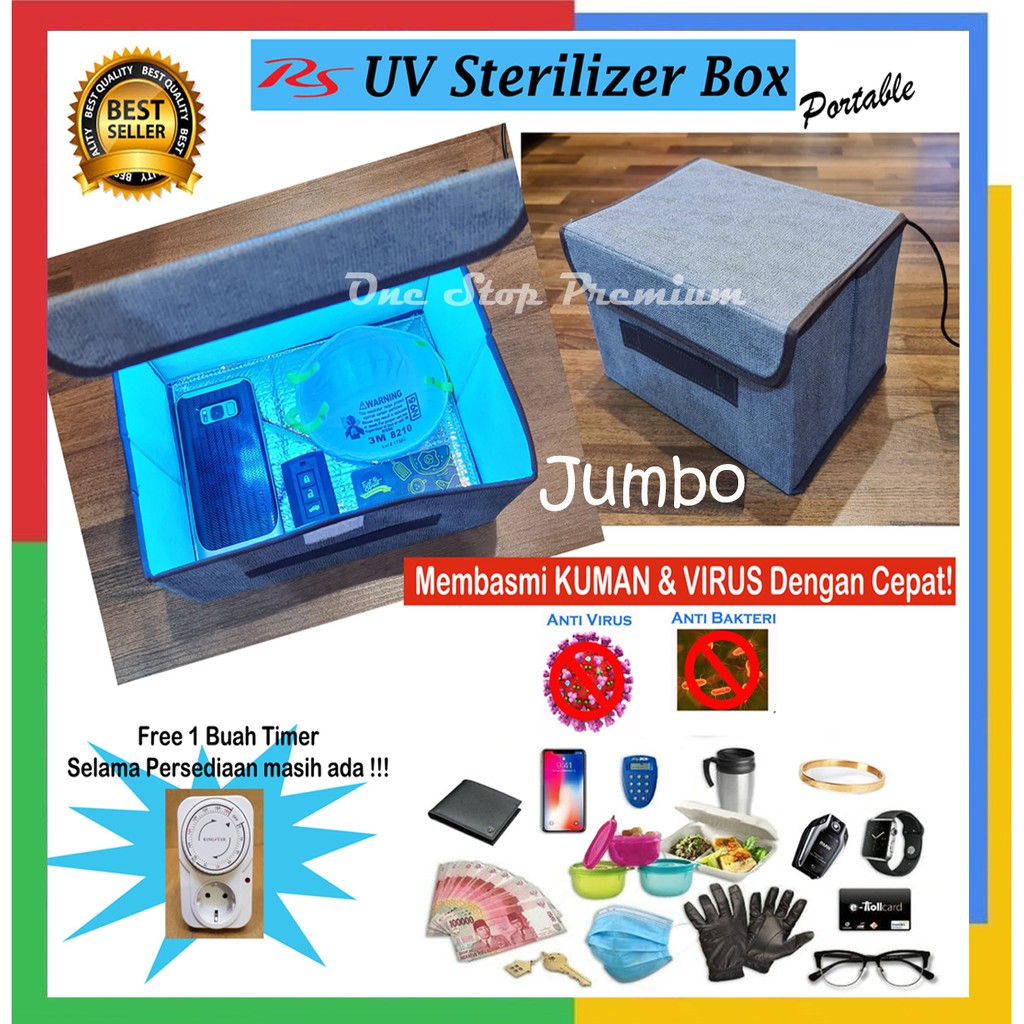 Jual UVC BOX STERILIZER / UV BOX STERIL / ALAT STERIL PORTABLE / UV BOX PORTABLE KOTAK ...