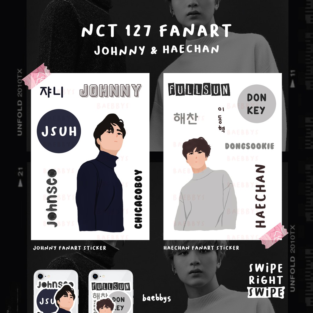 Jual NCT 127 Johnny & Haechan Fanart Stickers | Shopee Indonesia