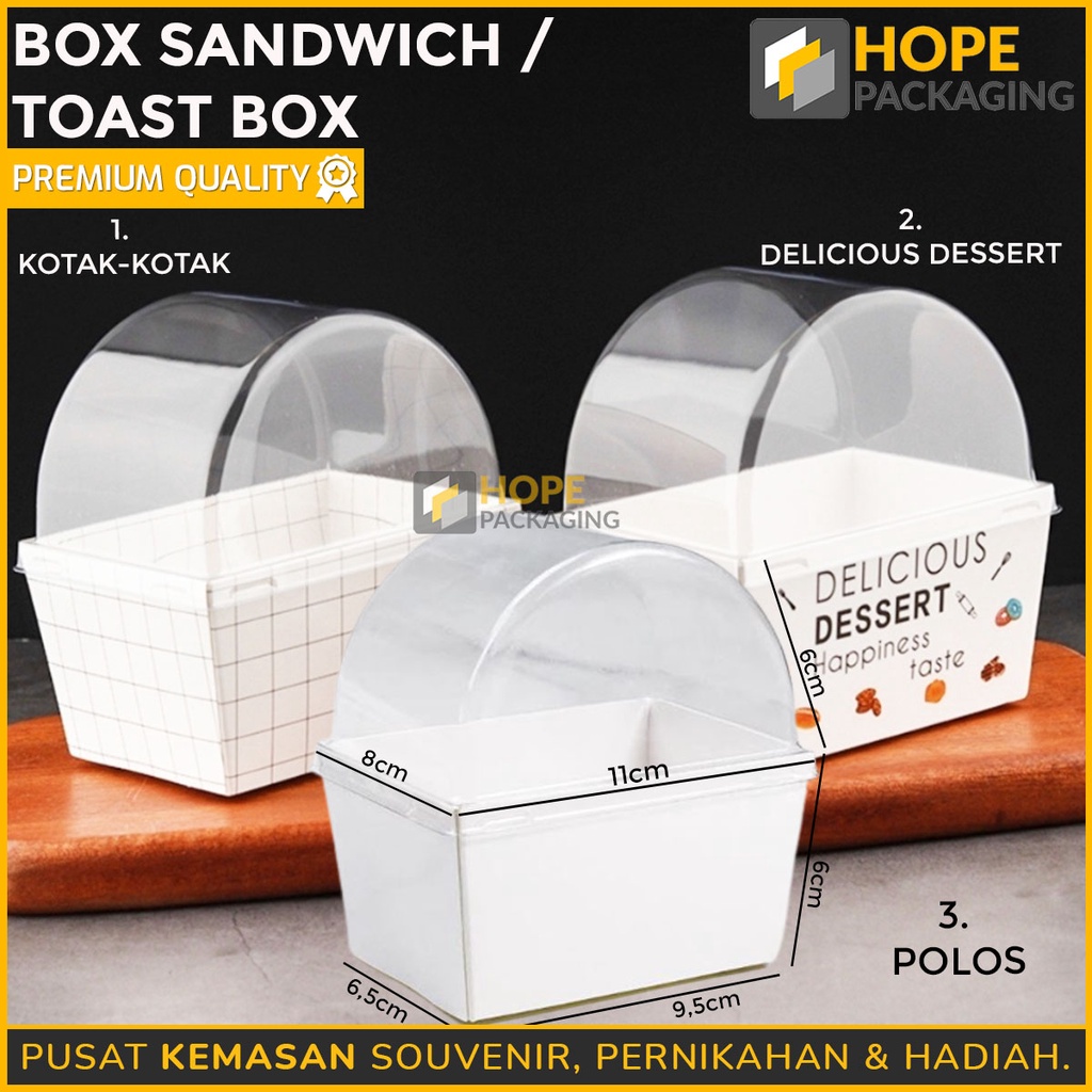 Jual [ 3 PCS ] Box Sandwich / Toast Box / box kue / Kotak kue / cookies ...