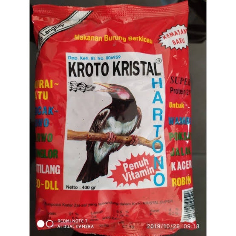 Jual kroto kristal - kristal beo hartono anti stress - pakan makanan ...