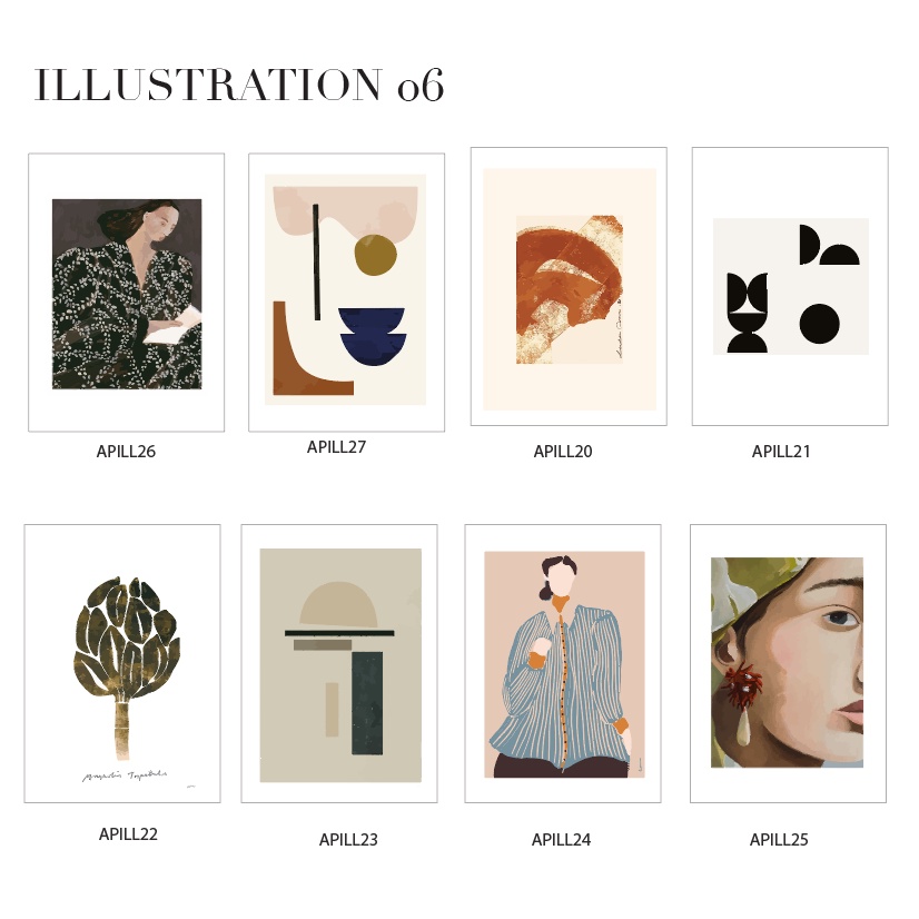 Jual Hiasan Dinding Aesthetic Abstract Art Illustration Full Set A ...