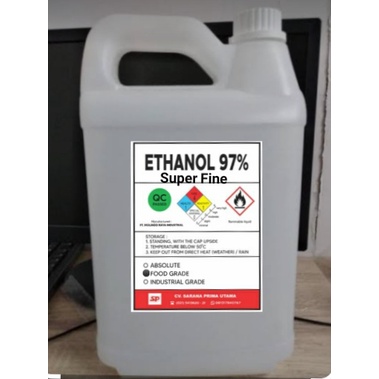 Jual ETHANOL 97% Super Fine Food Grade 5000 ML | Shopee Indonesia