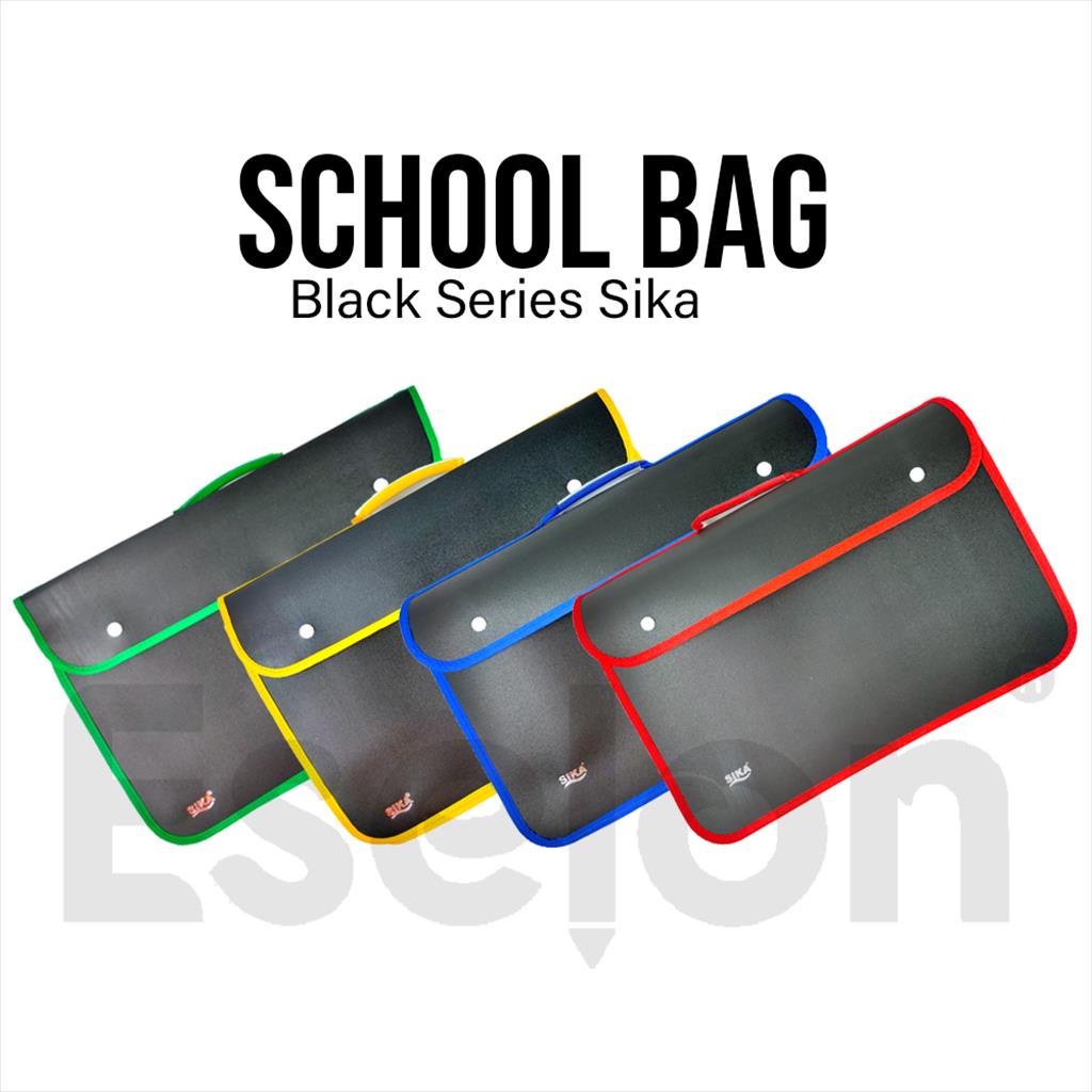 Jual Map Tas 2 kancing HITAM+jaring / School Bag Folio SIKA | Shopee ...