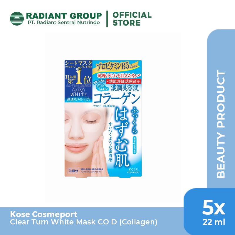 Jual Kose Clear Turn White Mask - Collagen [5 Sheet] Murah | Shopee ...