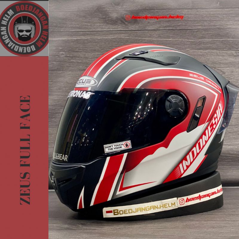 Jual ZEUS HELM ZS813 AN16 INDONESIA | WHITE RED DOF - SPOILER 2D - FULL ...