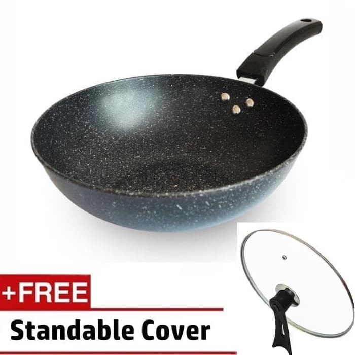 Jual PANCI WOK PAN Ukuran paling besar 32 CM Non stick coating Anti ...