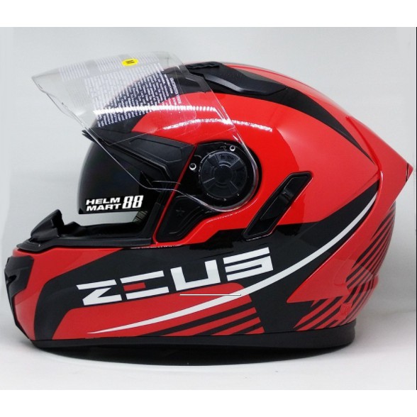 Jual Helm Full Face Zeus 813 Red AN9 Black | Shopee Indonesia